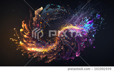 Swirl of small flying particles, splash of... - Stock Illustration ...