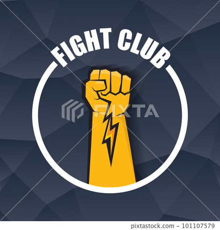 fight club vector logo with orange man fist...-插圖素材 [101107579] - PIXTA圖庫