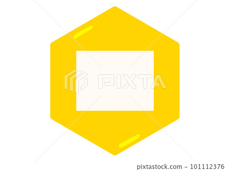 yellow hexagonal name tag - Stock Illustration [101112376] - PIXTA