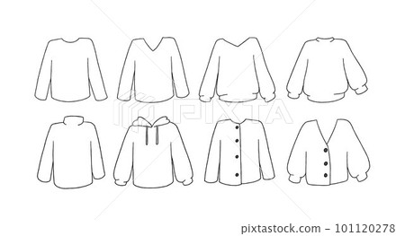 Illustration set of white clothes - Stock Illustration [101120278] - PIXTA