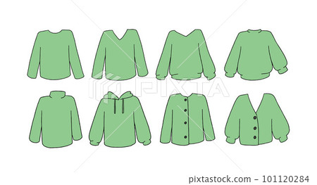 Illustration set of green clothes - Stock Illustration [101120284] - PIXTA