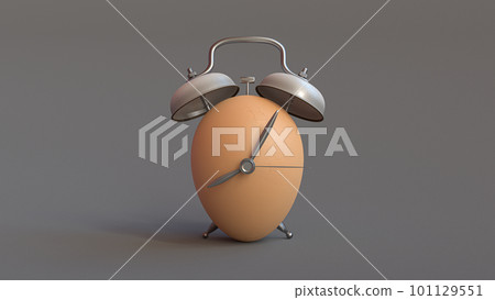 Egg that looks like an alarm clock on gray... - Stock Illustration ...