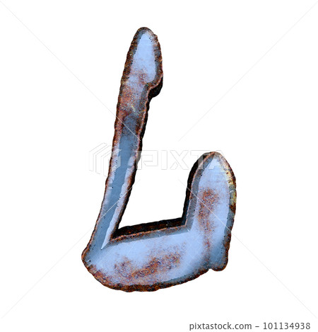 3D rendered rusty letter.Metallic custom font. - Stock Illustration ...