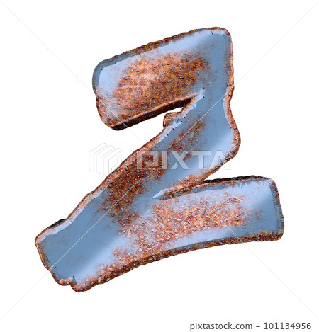 3D rendered rusty letter.Metallic custom font. - Stock Illustration ...