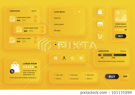 GUI elements for shopping mobile app. Shopping... - Stock Illustration ...