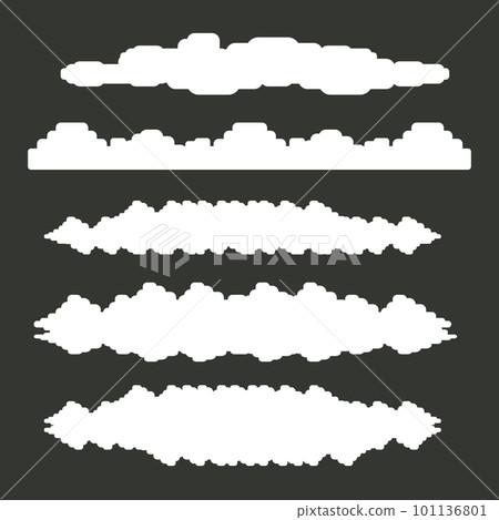 vector white summer clouds set isolated...-插圖素材 [101136801] - PIXTA圖庫