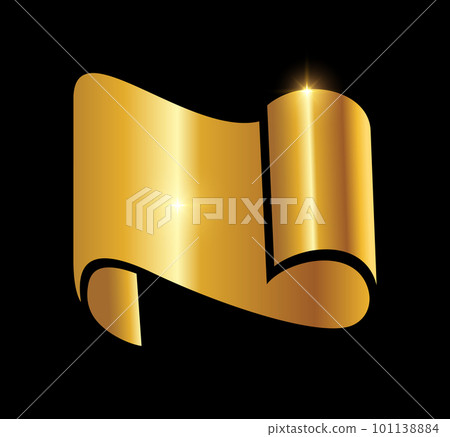 Golden Fold Paper Logo Vector Icon - Stock Illustration [101138884] - PIXTA