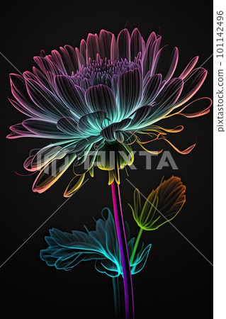 Wildflower Meadow, Galaxy planet flora,... - Stock Illustration ...