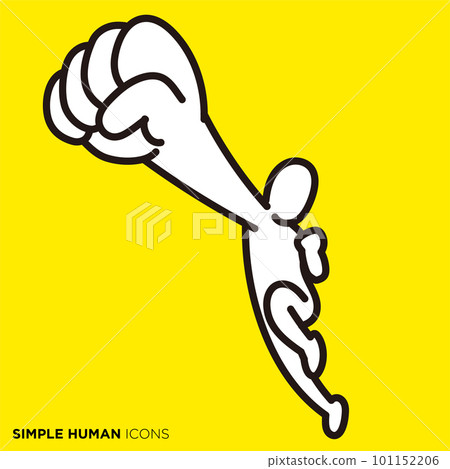 Simple human icon series, straight punch - Stock Illustration ...