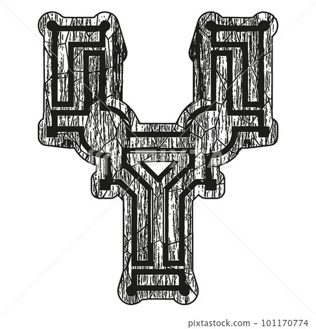 Decorative ancient letter on white background.... - Stock Illustration ...