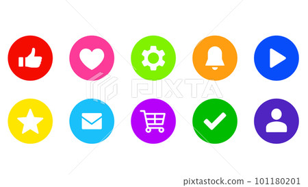SNS colorful icon set - Stock Illustration [101180201] - PIXTA