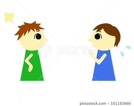 A man who scolds his friends and acquaintances - Stock Illustration ...