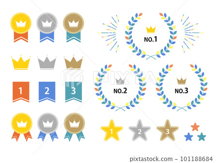 Simple ranking icon set - Stock Illustration [101188684] - PIXTA