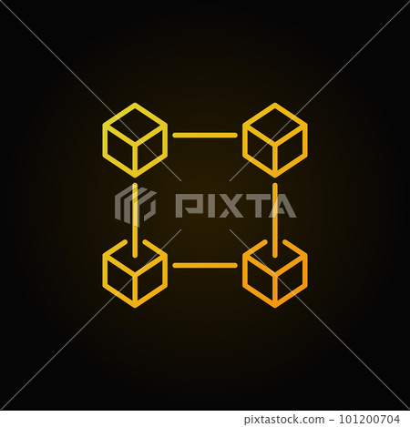 Block chain yellow icon. Crypto currency and... - Stock Illustration ...