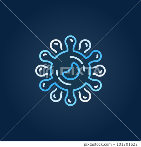 Virus concept vector blue icon or symbol in... - Stock Illustration ...