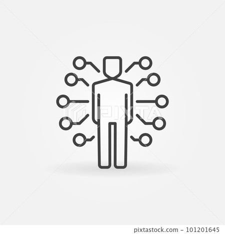 AI Man vector icon or symbol in thin line style - Stock Illustration ...