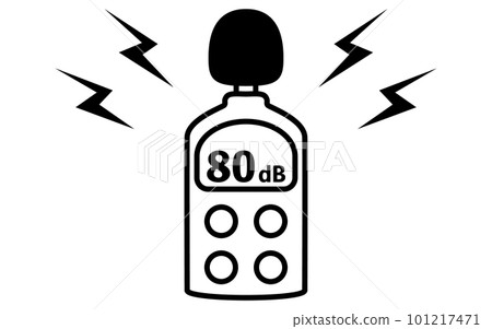 Sound level meter image icon showing noise... - Stock Illustration ...