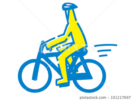 A stickman wearing a helmet and riding a bicycle. - Stock Illustration ...