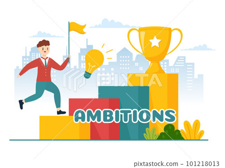 Ambition Illustration with Entrepreneur... - Stock Illustration ...