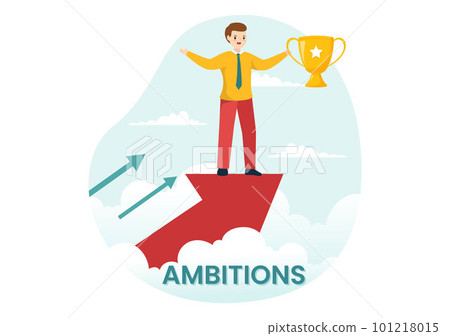 Ambition Illustration with Entrepreneur... - Stock Illustration ...