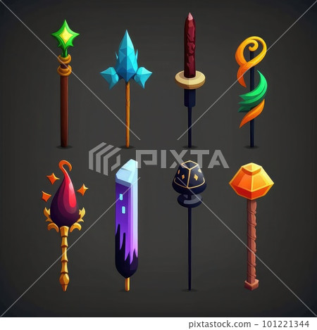 fairytale game magic walk stick ai generated-插圖素材 [101221344] - PIXTA圖庫