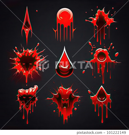 drop blood splash vfx game ai generated - Stock Illustration [101222149 ...