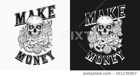 Money And Skull Designs
