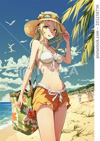 Anime girl beach store