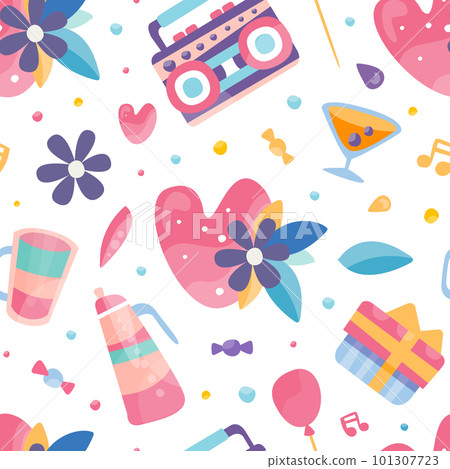 Friends Forever and Friendship Seamless Pattern... - Stock Illustration ...