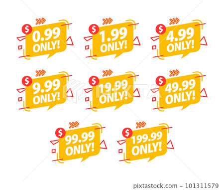 Sale 0.99 1.99 4.99 9.99 49.99 dollars only... - Stock Illustration ...