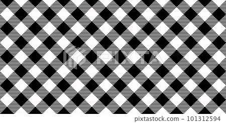 Seamless diagonal gingham pattern. Black and... - Stock Illustration ...