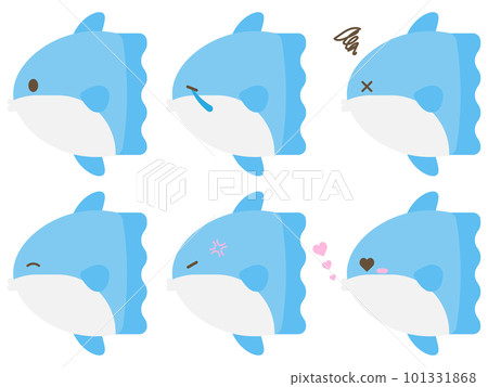 Set of 6 loose and cute sunfish colors - Stock Illustration [101331868 ...