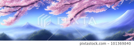 spring background in cartoon style. Pink and... - Stock Illustration ...