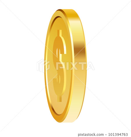 Golden money. Rotating gold coin. - Stock Illustration [101394763] - PIXTA
