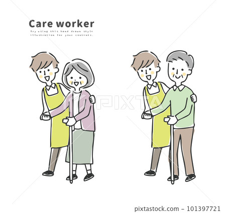 Caregiver Helper Male - Stock Illustration [101397721] - PIXTA
