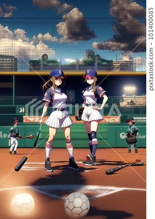 Anime style illustration of young girl holding... - Stock Illustration ...