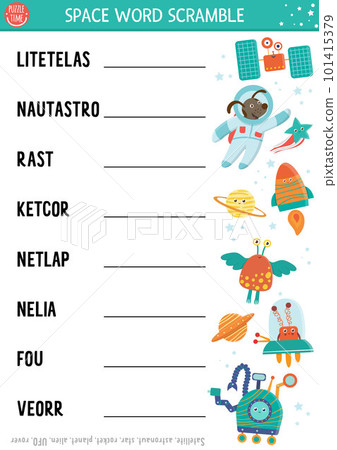 Vector space word scramble activity page....-插圖素材 [101415379] - PIXTA圖庫