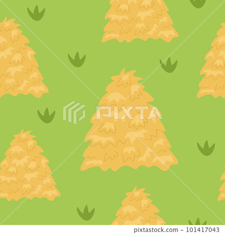 Vector seamless pattern with yellow hay stacks.... - Stock Illustration ...