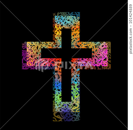 Multicolored religious cross. Happy easter.... - Stock Illustration ...