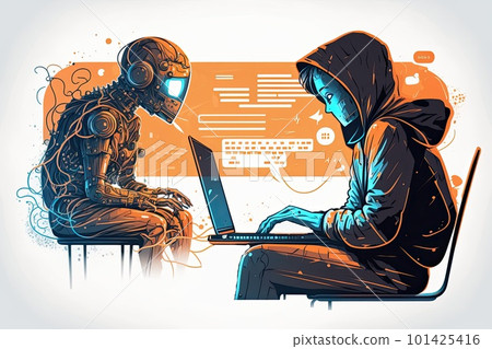 Hacker, Robot, Programming, Coding, learning,...-插圖素材 [101425416] - PIXTA圖庫