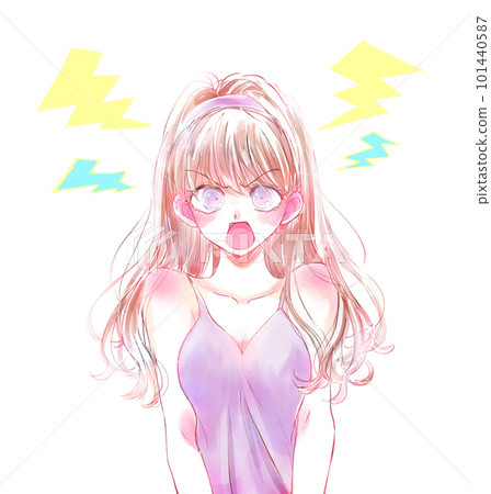 angry woman thunder - Stock Illustration [101440587] - PIXTA