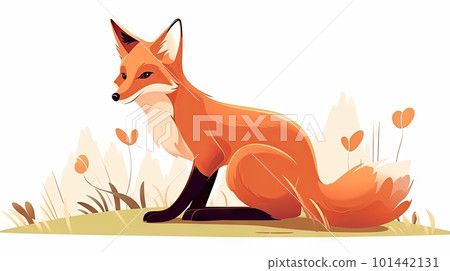 Cute little fox- Generative AI, AI generated - Stock Illustration ...