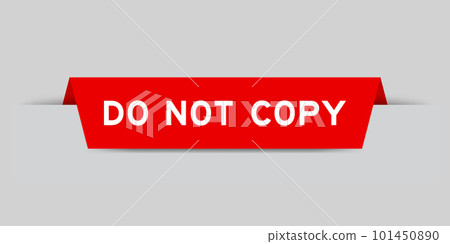 Red color inserted label with word do not copy... - Stock Illustration ...