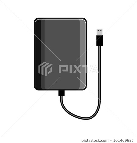 hdd hard drive cartoon vector illustration - Stock Illustration ...