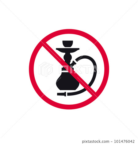 No hookah prohibited sign, forbidden modern... - Stock Illustration ...