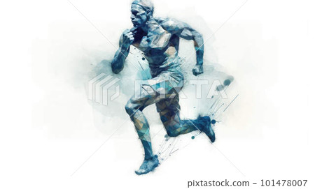 Abstract running man created with generative AI... - Stock Illustration ...