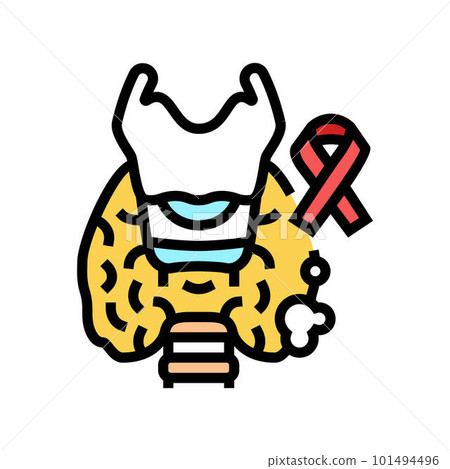 thyroid cancer color icon vector illustration - Stock Illustration ...