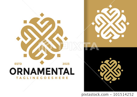 Letter X Heart Ornamental logo vector icon... - Stock Illustration ...
