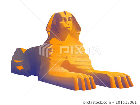 Realistic Sphinx drawn in the technique of an... - Stock Illustration ...