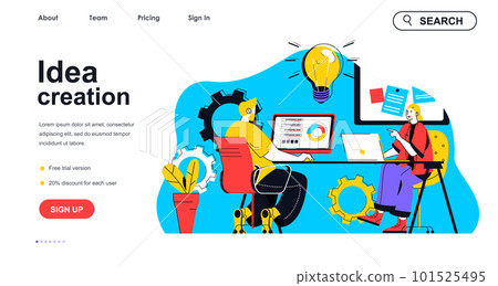 Idea creation concept for landing page... - Stock Illustration ...